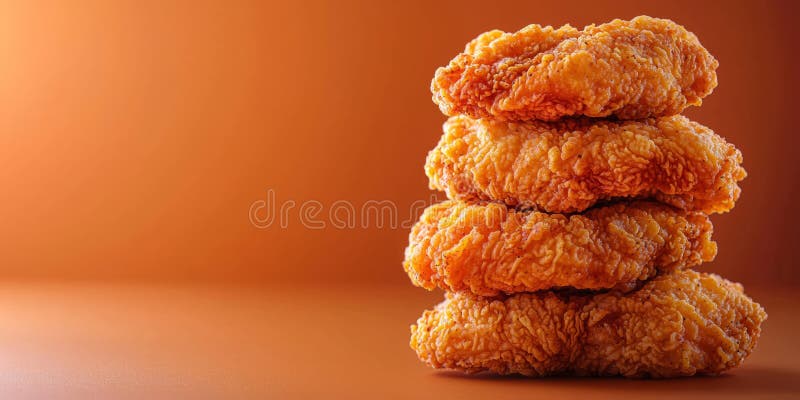 Stacked Pile of Crispy Chicken Pieces Like a Tower Stock Image - Image ...