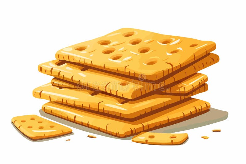 Stacked Pile of Crispy Saltine Crackers Isolated Illustration Stock ...
