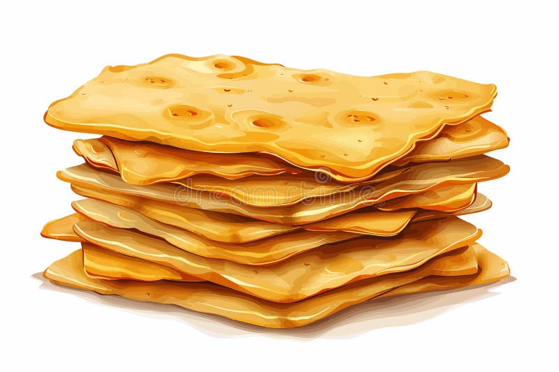Stacked Pile of Crispy Saltine Crackers Isolated Illustration Stock ...