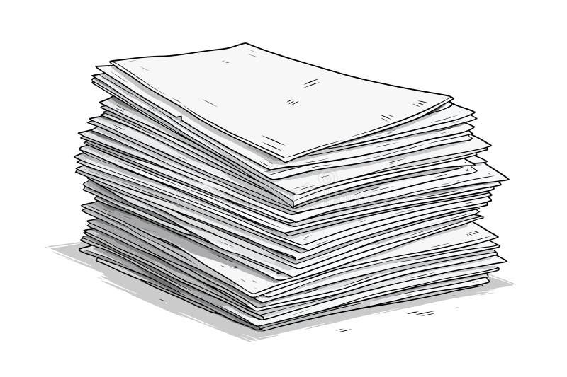 Stacked Pile of White Paper Sheets Form Isolated Stock Vector ...