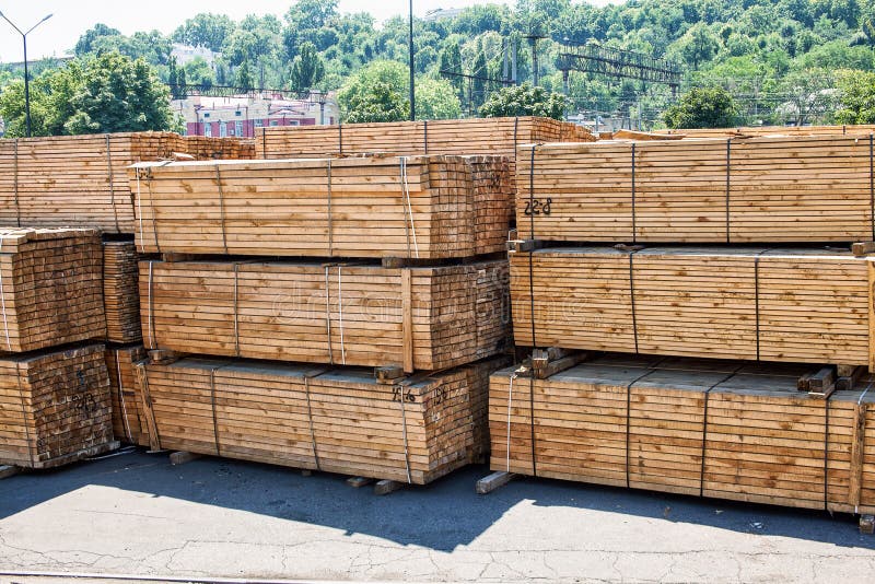 Stacked Piles of Timber Product Stock Photo - Image of frame, lumber ...