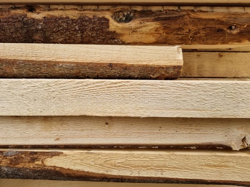 Stacked Pine Boards. Low Quality Lumber Stock Photo - Image of nature ...