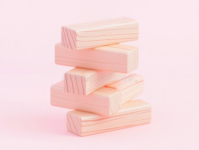 Stacked Pink Wooden Blocks Building Blocks Craft Supplies Texture ...