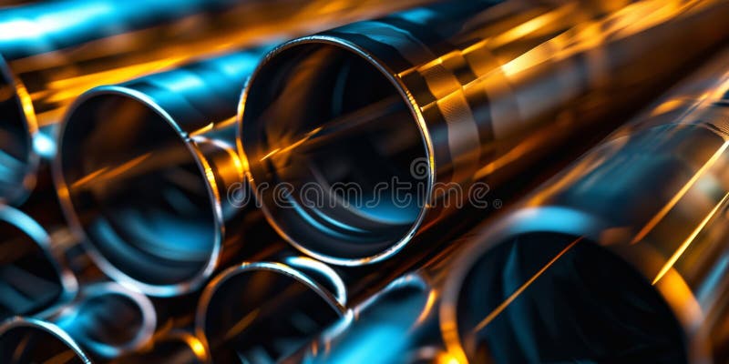 Stacked Pipes in Industrial Setting Stock Illustration - Illustration ...