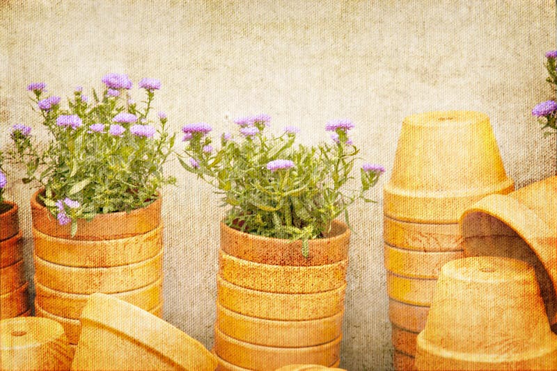 Stacked plant pots stock image. Image of background, garden - 58646489