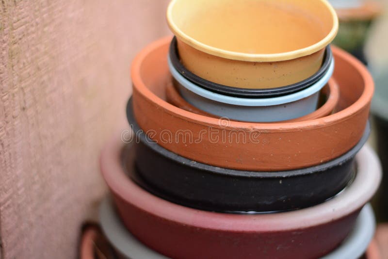 Stacked Planters stock photo. Image of pots, clay, stack - 74784436