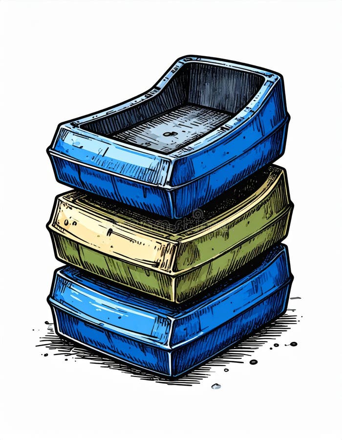 Stacked Plastic Containers Illustration Stock Illustration ...