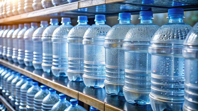 Stacked Plastic Water Containers for Efficient Hydration and Resource ...