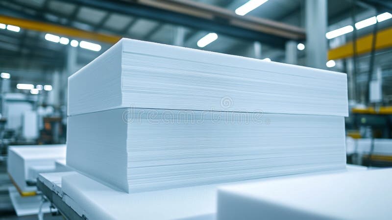 Stacked Polystyrene Foam Sheets in a Manufacturing Facility Setup Stock ...