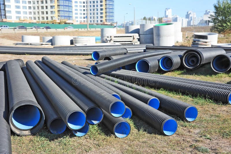 Stacked PVC pipe stock photo. Image of circular, black - 60539422