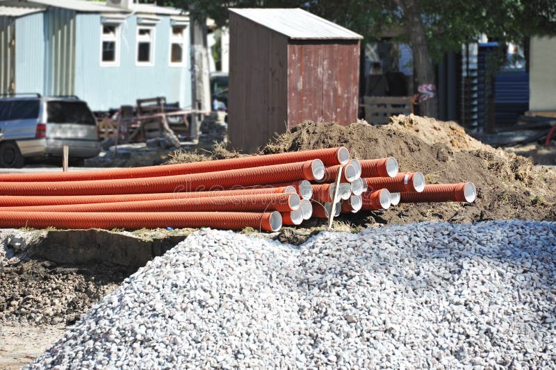 Stacked PVC pipe stock photo. Image of industry, drainage - 84628044