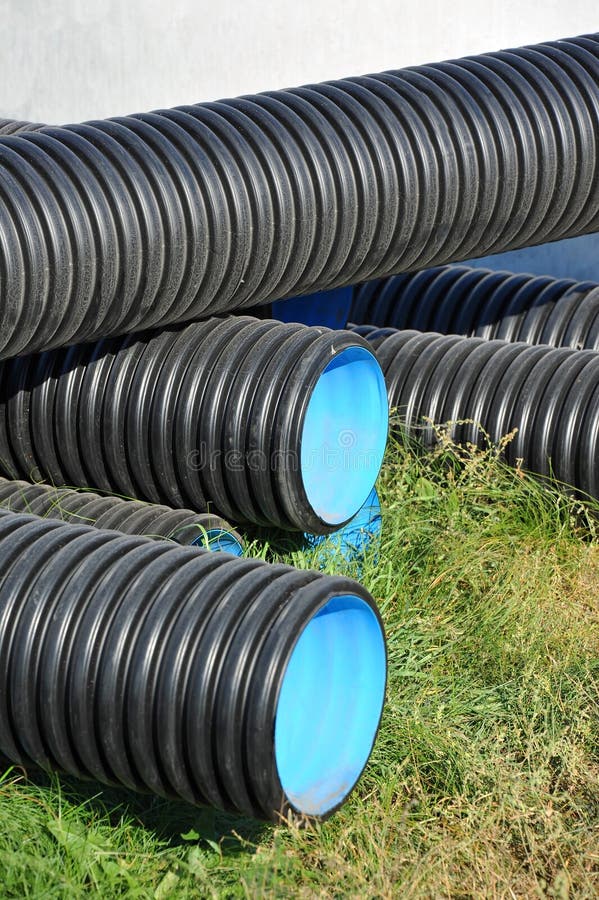 Stacked PVC pipe stock image. Image of ditch, engineering - 110231591