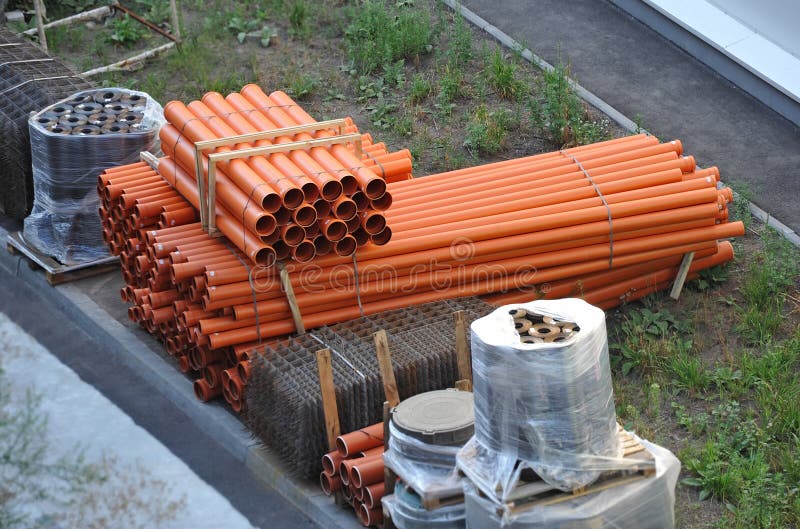 Stacked PVC pipe stock photo. Image of polyurethane - 202110972