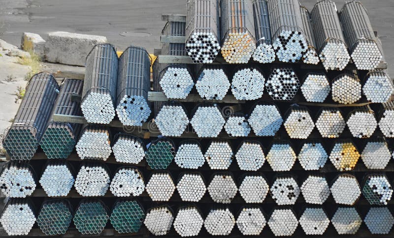 Stacked PVC and steel pipe stock photo. Image of abstract - 26938176