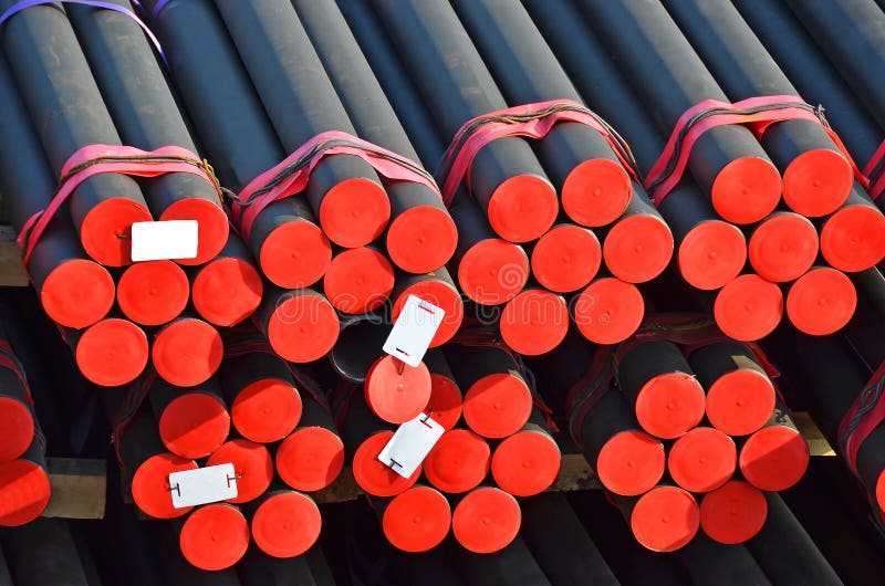 Stacked PVC and steel pipe stock image. Image of manufacturing - 26938181