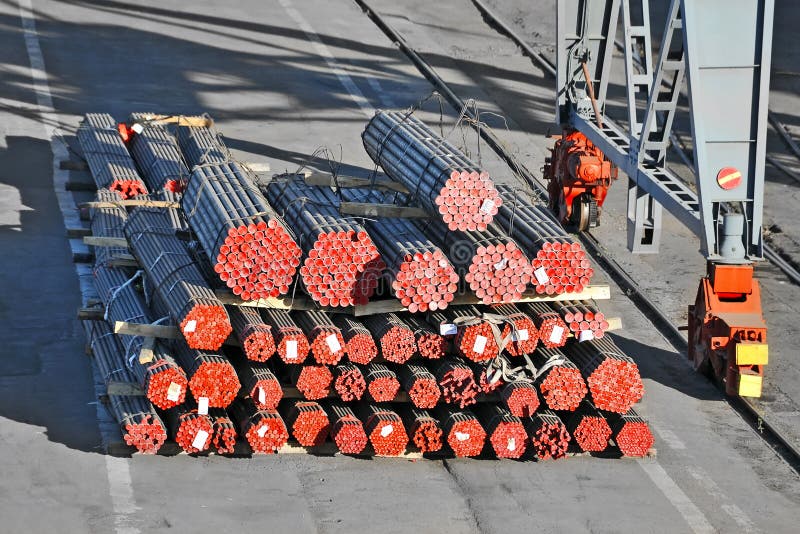Stacked PVC and steel pipe stock photo. Image of polyurethane - 31264230