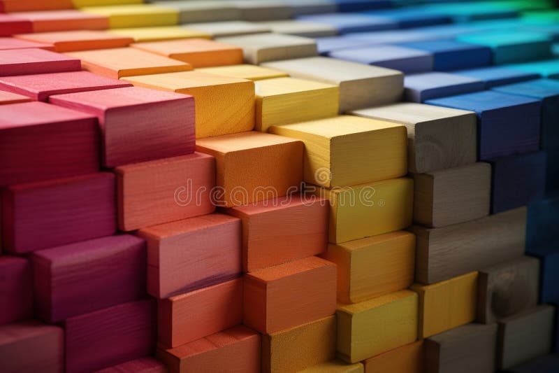 Stacked Rainbow Multi-colored Wooden Blocks Stock Illustration ... Stacked Rainbow Multi-colored Wooden Blocks Stock Illustration ...