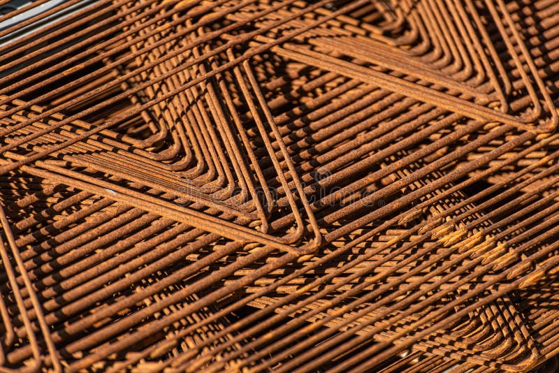 Stacked rebar grids stock photo. Image of design, mesh - 20204104
