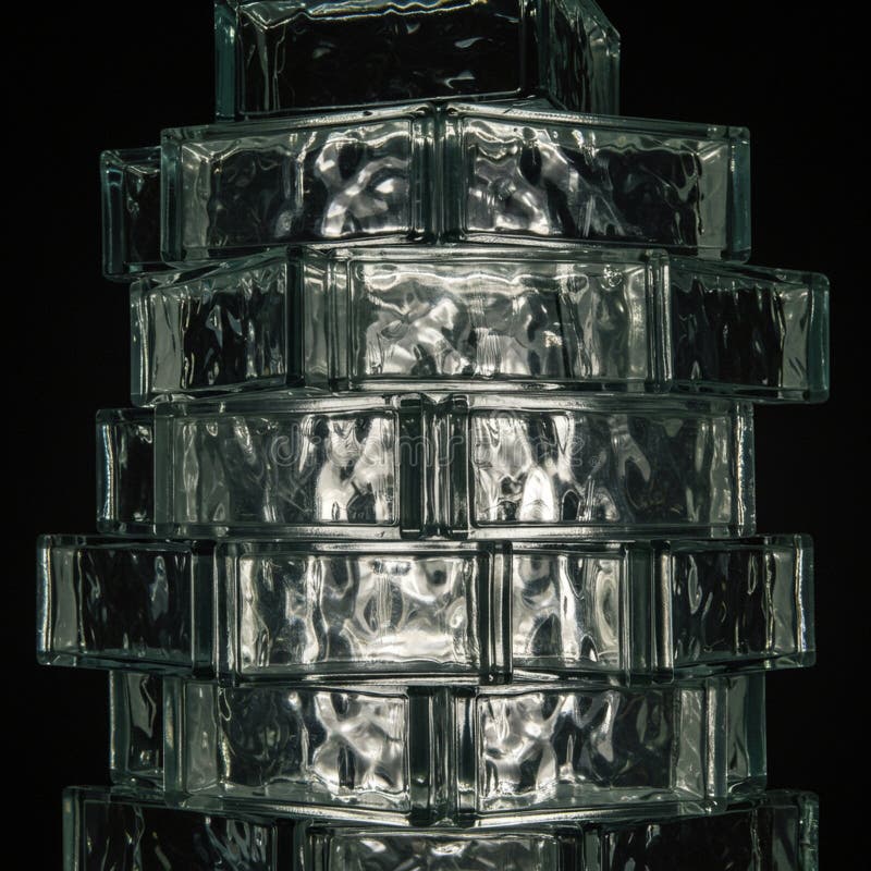 Stacked Rectangular Glass Blocks with a Textured Surface, Arranged in a Tiered Formatio Stock ...