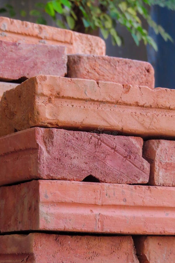 Stacked red bricks stock photo. Image of bricks, object - 330110802