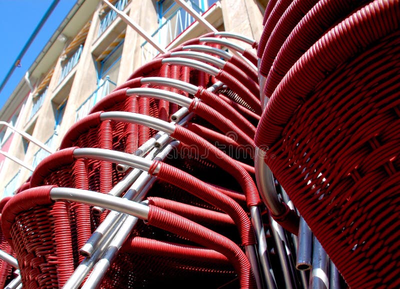 Stacked red chairs stock photo. Image of colorful, furniture - 9249974