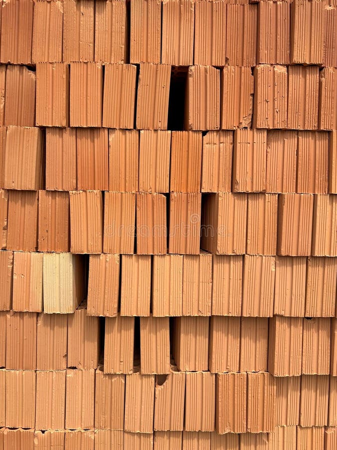 Red clay bricks stock image. Image of craftsmanship - 365444545