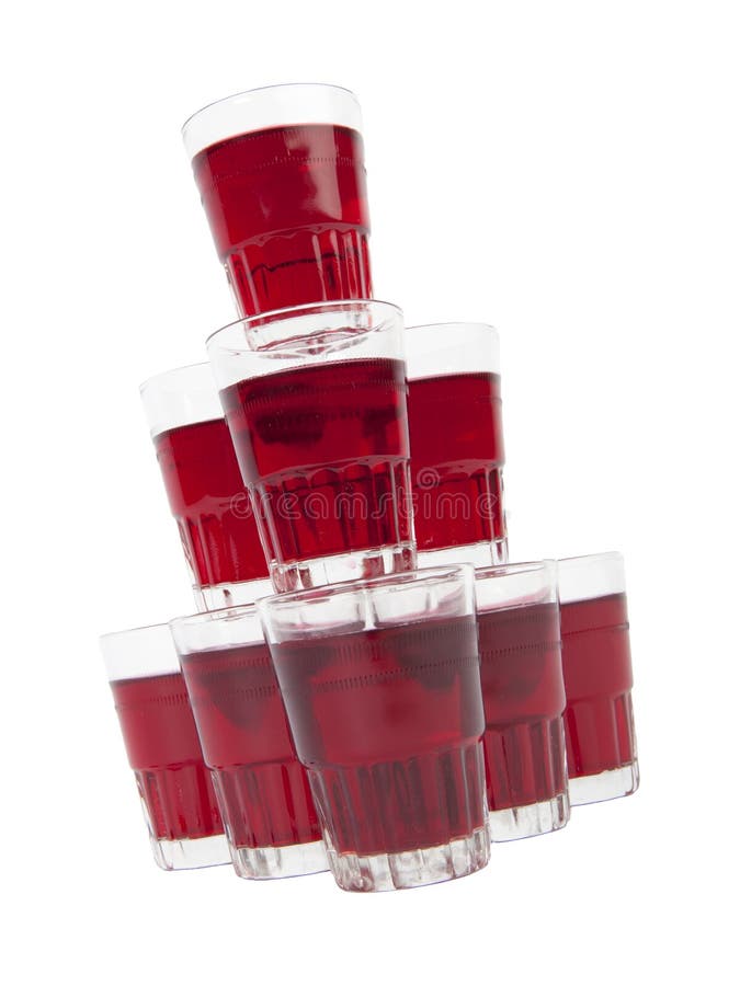 Stacked Red Shot Glasses stock photo. Image of pyramid - 18502062