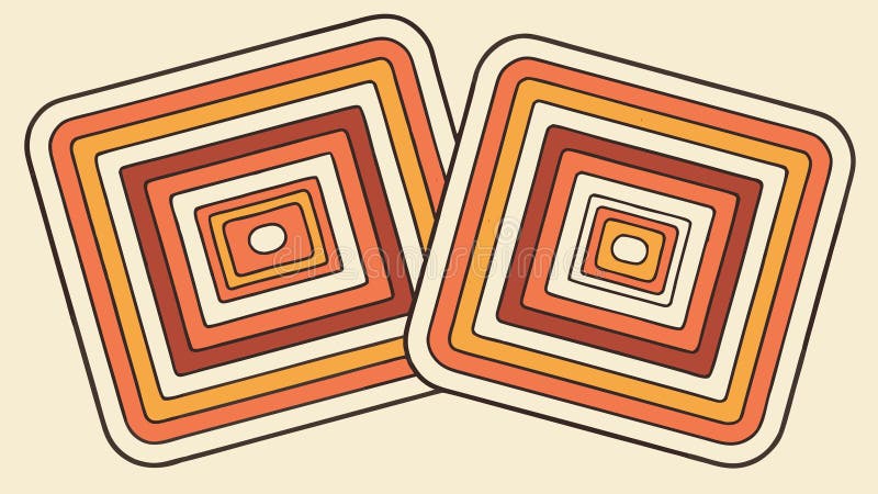 Stacked Retro Square Frames Abstract Design Element, Vector Design ...