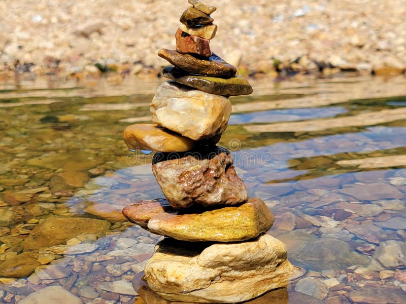 Stacked river rocks stock image. Image of pond, shore - 231527963