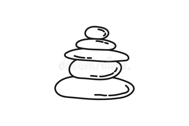 Stacked River Stones Balanced Outline Icon Stock Illustration ...