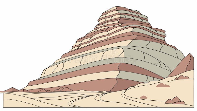 Stacked Rock Formations Geological Structure Illustration Art Vector ...