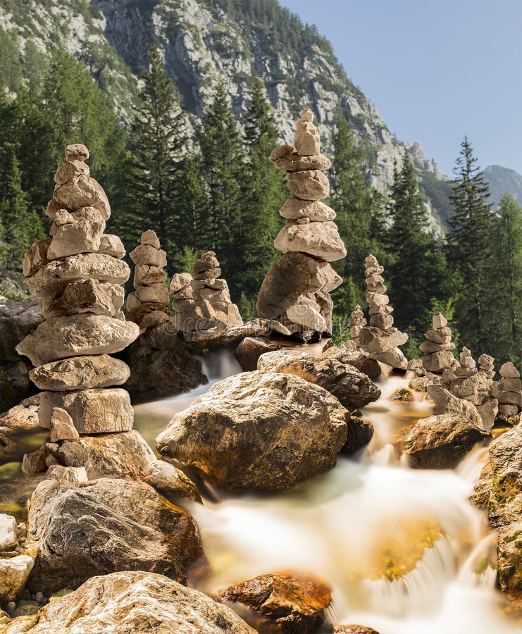 Stacked rock tower stock photo. Image of rocks, buddhism - 59880988