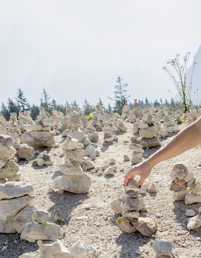 Stacked rock tower stock image. Image of mountain, background - 61616715