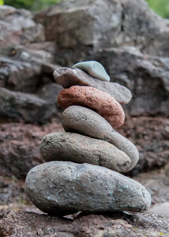 Stacked Rocks along Beach stock image. Image of balance - 96366839
