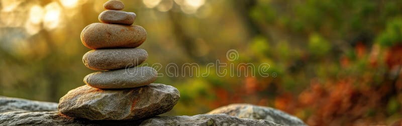 Stacked Rocks, Balanced Structure Stock Illustration - Illustration of ...