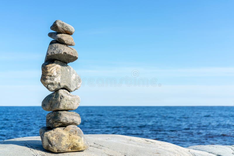 Rocks Balancing on Top of Each Other Stock Photo - Image of water ...