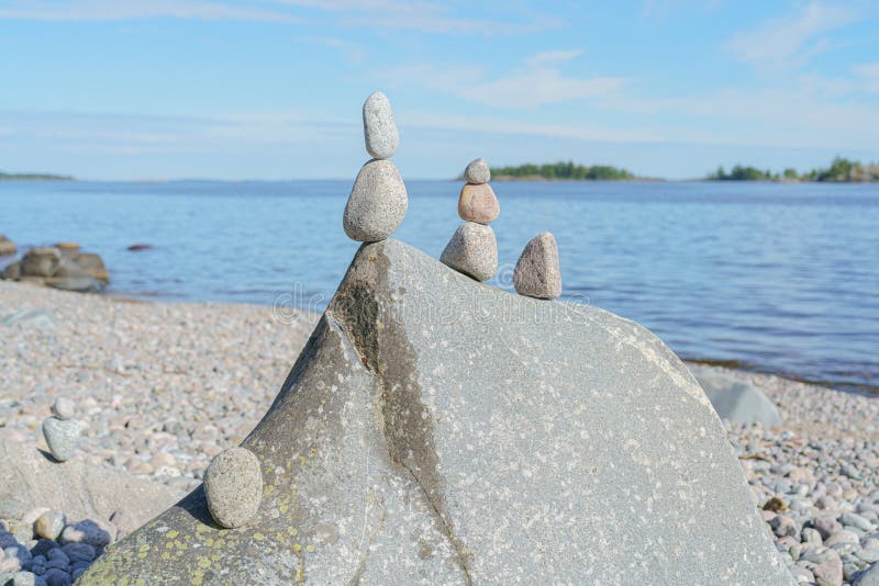 Stacked Rocks Balancing, Stacking with Precision. Stone Tower on the ...