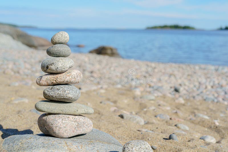Stacked Rocks Balancing, Stacking with Precision. Stone Tower on the ...