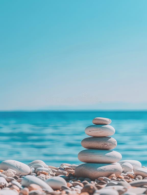 Stacked Rocks on Beach stock image. Image of generated - 359659205