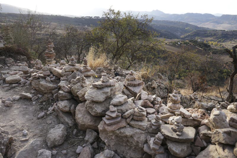 Stacked Rocks on the Mountain in Spain Stock Photo - Image of pebble ...