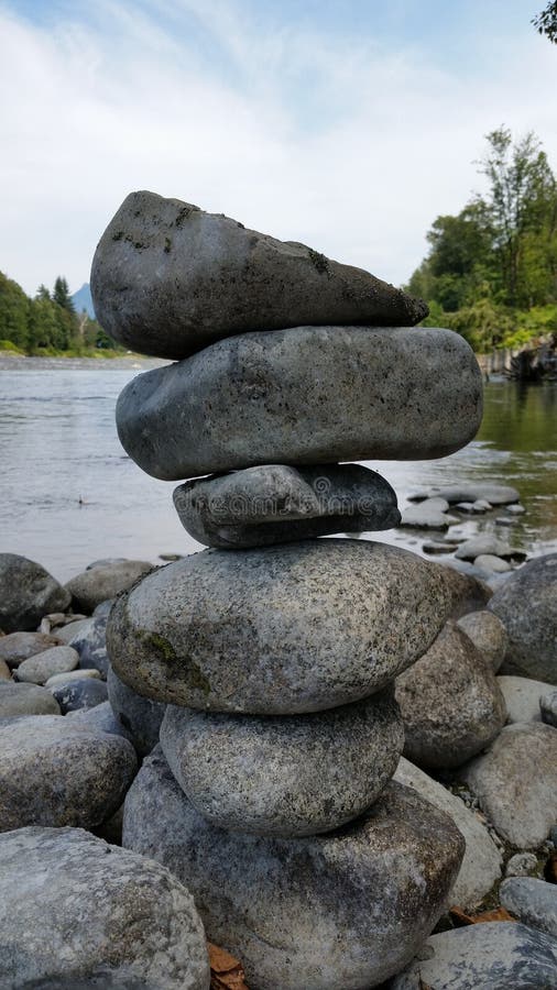 Stacked rock art stock image. Image of boulders, river - 57802869