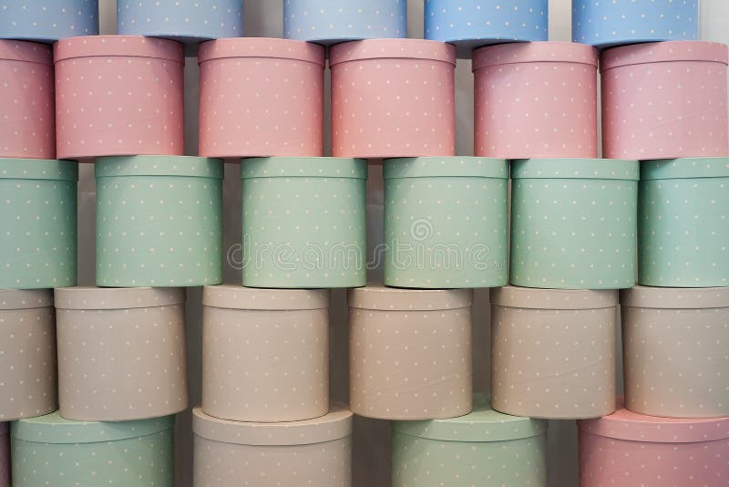 Stacked round boxes stock image. Image of background - 72547051