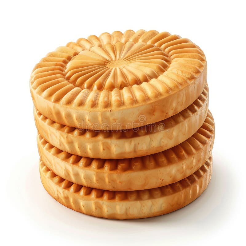 Stack of Delicious Golden Round Crackers, Perfect for Snacks or ...