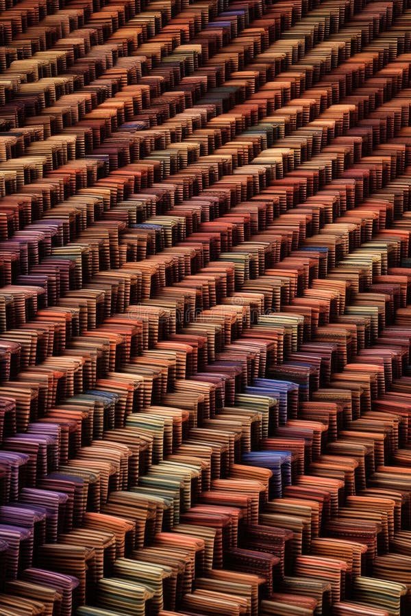 Stacked Rows of Identical Chairs Forming a Pattern Stock Illustration ...