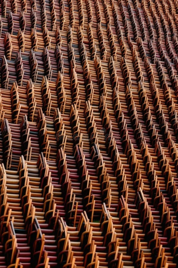 Stacked Rows of Identical Chairs Forming a Pattern Stock Illustration ...