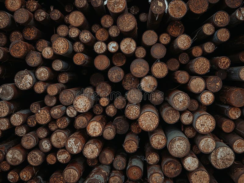 Stacked Rusty Metal Poles. a Textured Array of Industrial Age Materials ...