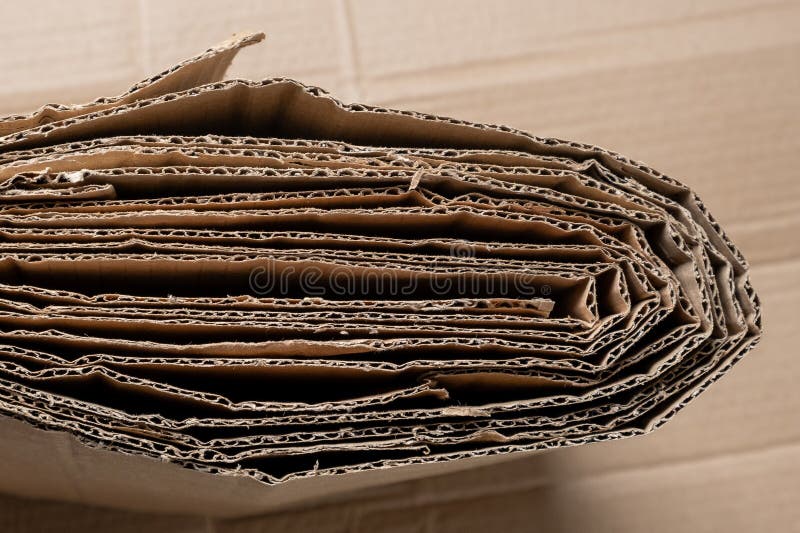 Stacked Sheets of Corrugated Cardboard Stock Image - Image of brown ...