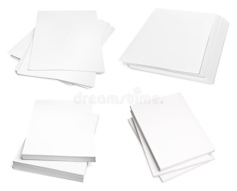 Stacked Sheets of Paper on White Background Stock Photo - Image of ...