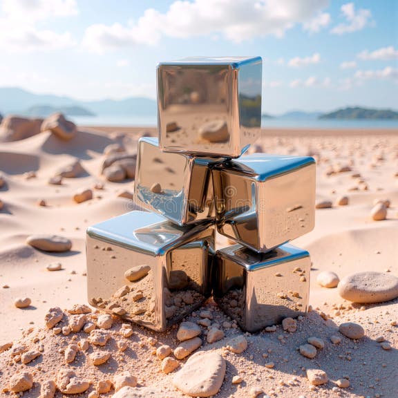 Stacked Shiny Cubes stock photo. Image of structure - 375218838