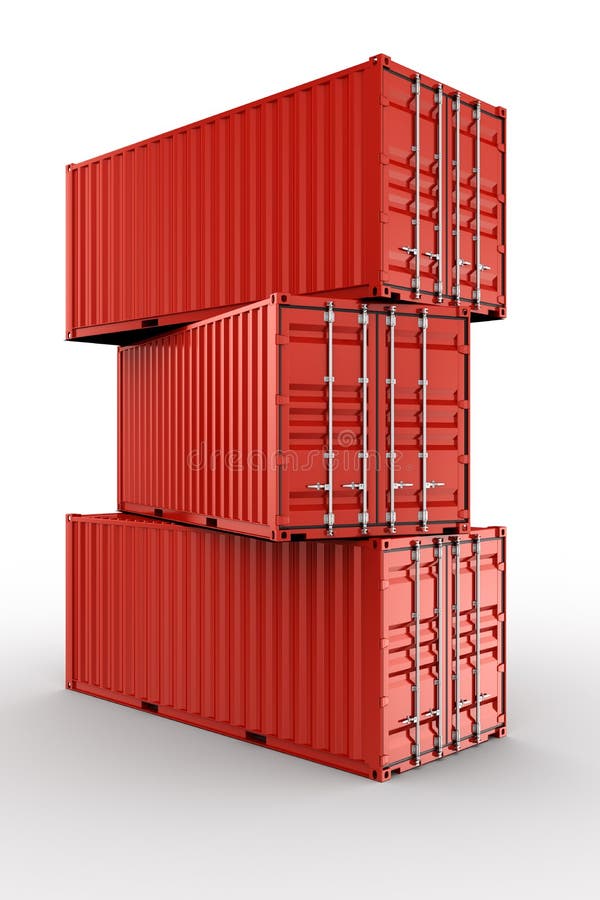 Stacked Shipping Container stock illustration. Illustration of goods ...